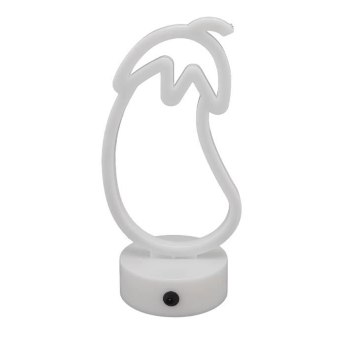 Lampe au Néon LED - EJ.LIFE - Aubergine - USB et Piles AA - Décoration Murale - 25,5 cm ...