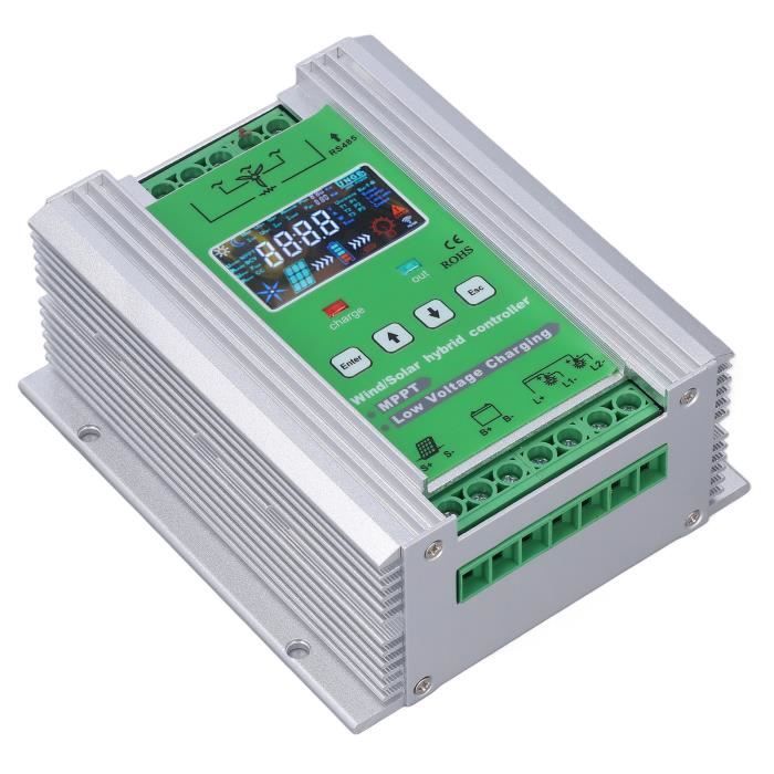 Contrôleur hybride solaire éolien - GOTOTOP - 1000W - MPPT - Alliage d'aluminium - Large ...