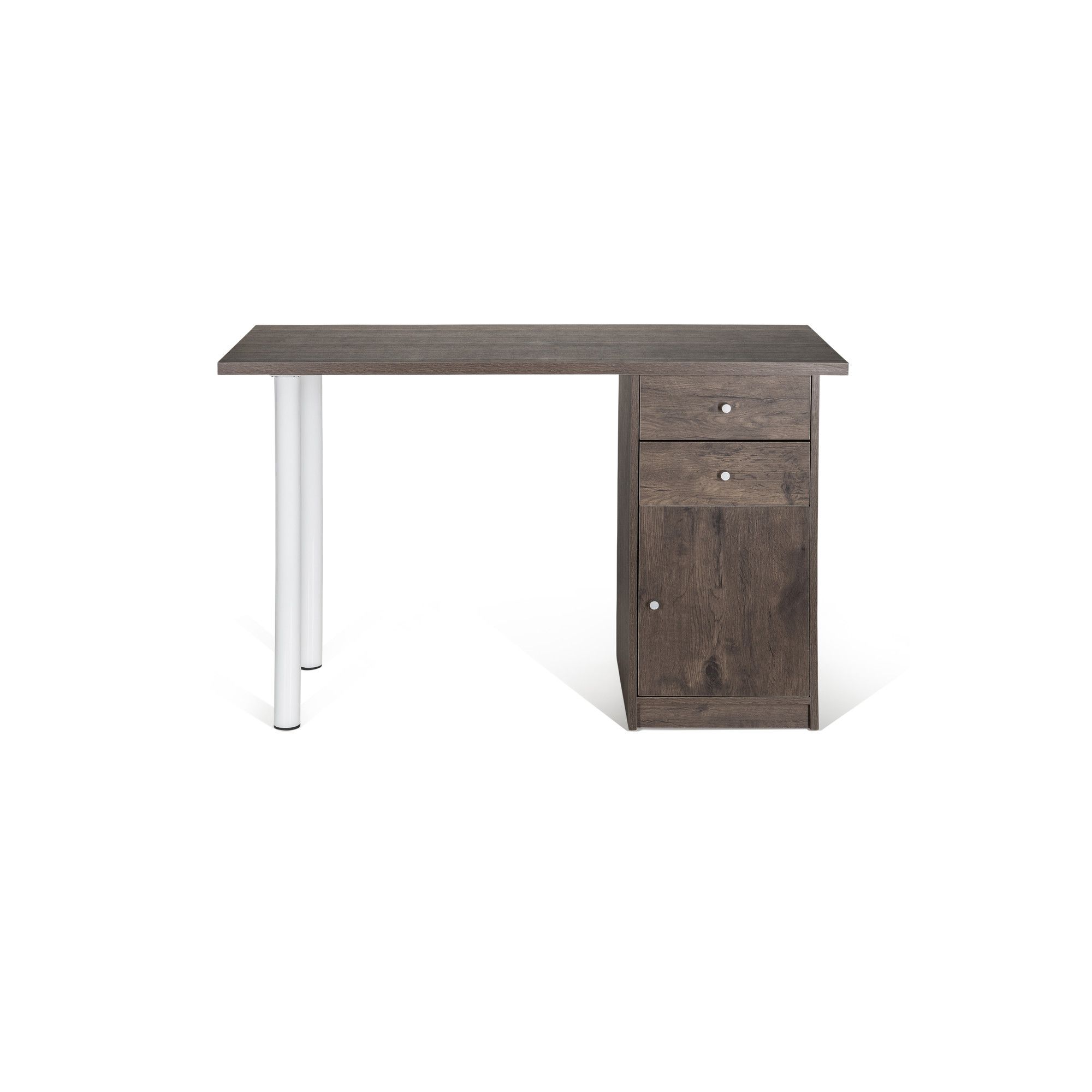 Bureau / Table pour ordinateur EASY WORK III Noyer foncé/blanc avec ...