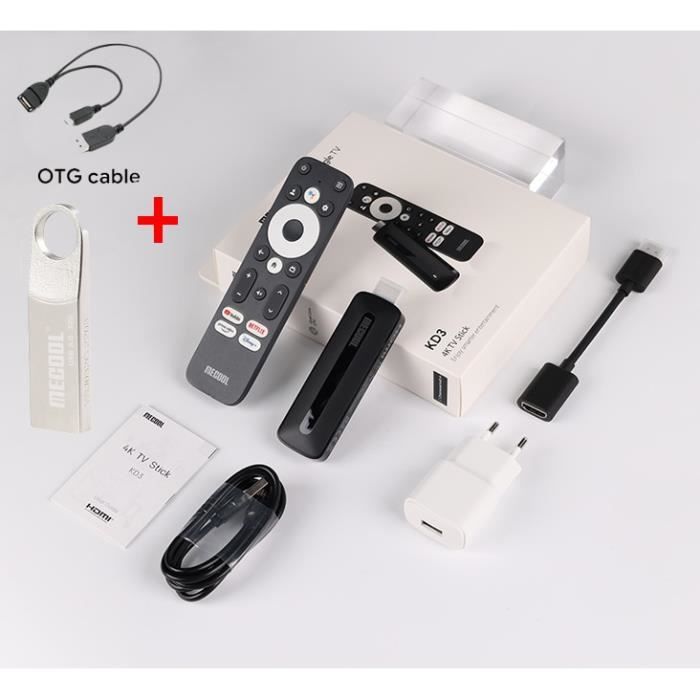 Mecool-KD3 Smart TV Stick,Android 11,Amlogic S905Y4,Doby Audio2 G + 8G,WiFi 2.4G,5G,HDR10 Media ...