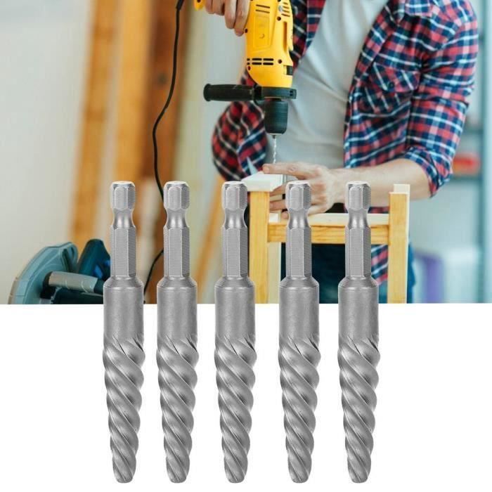 Dilwe Extracteur de vis 5 pièces vis cassée extracteur de fil grossier ...