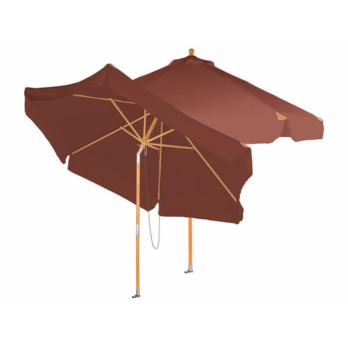 Parasols inclinables UV 50+ / Ø 3 m avec armature en bois - Royal ...
