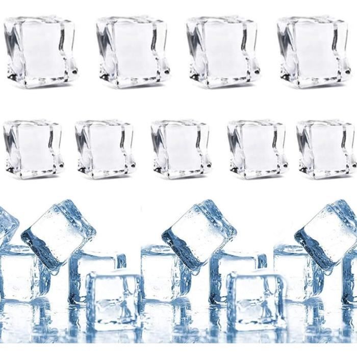 Glaçon Acrylique 100PCS Cubes de Glace Ice Cube Décoratif Faux Glaçons ...