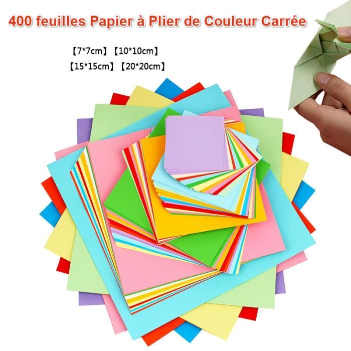 Papier à Plier de Couleur Carrée Papier Origami 400 feuilles Papier d ...