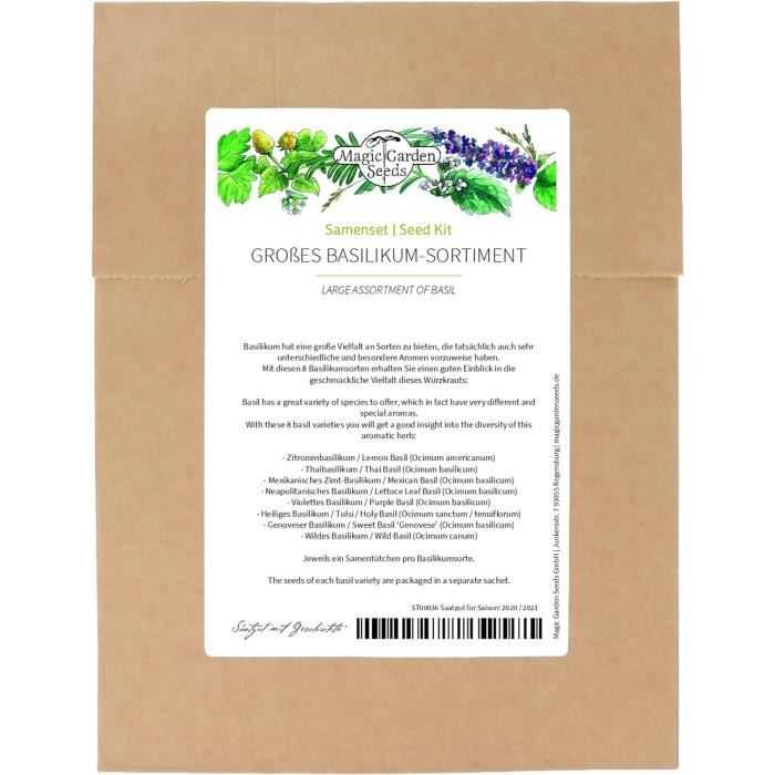 Grand Assortiment De Basilic - Kit De Semences Avec 8 Variétés ...
