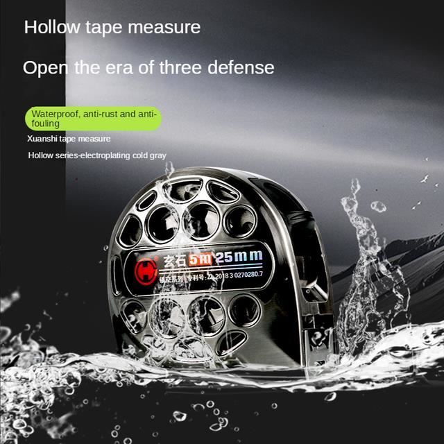 Mètre à ruban,5M 25MM--Ruban à mesurer étanche en acier inoxydable, calcul domestique, travail ...