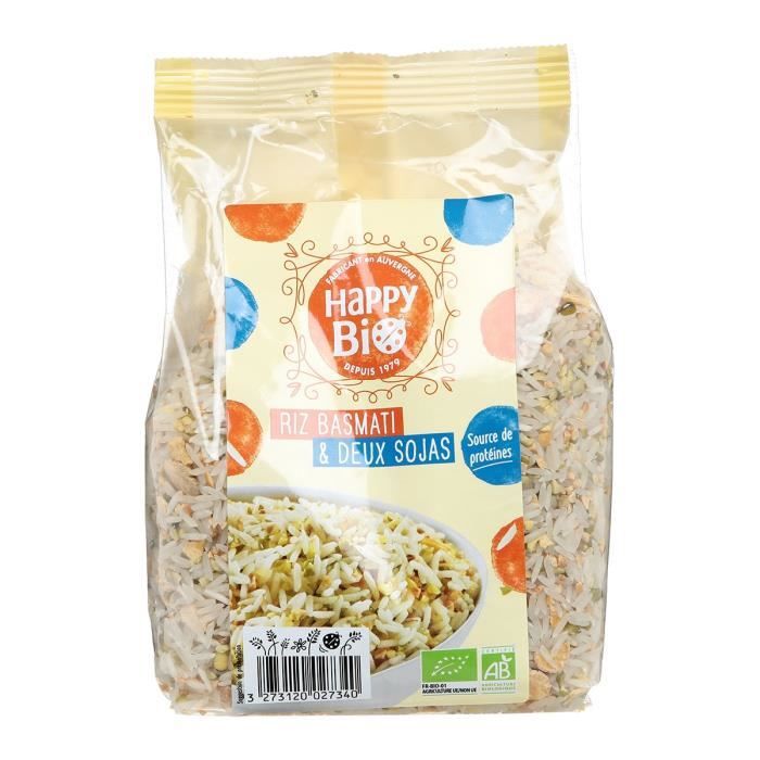 HAPPY BIO Riz basmati & deux soja bio - 500 g - Cdiscount Au quotidien