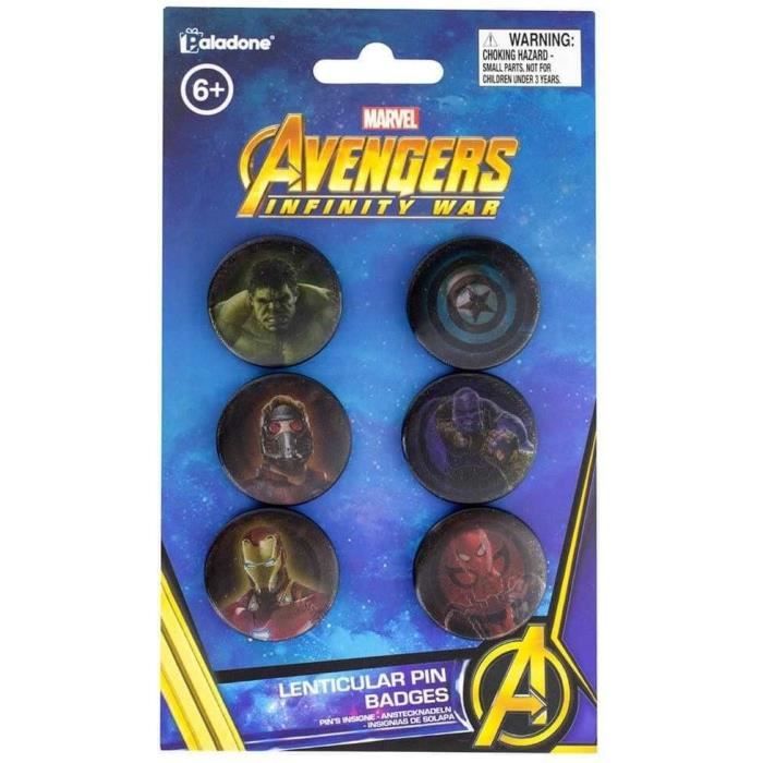 Badges effet lenticulaire - Marvel - Avengers Infinity War - 6 pièces ...