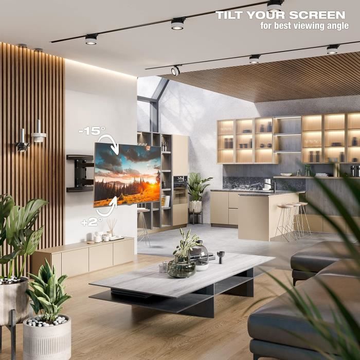 Support Murale TV 65-110" S7564-B (165-279cm) Suspendu Orientable Inc ble Support Écran ...