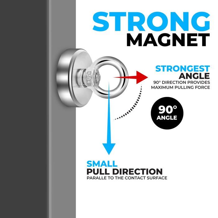 2 aimants en néodyme de 32 mm aimants puissants de pêche magnétique ...