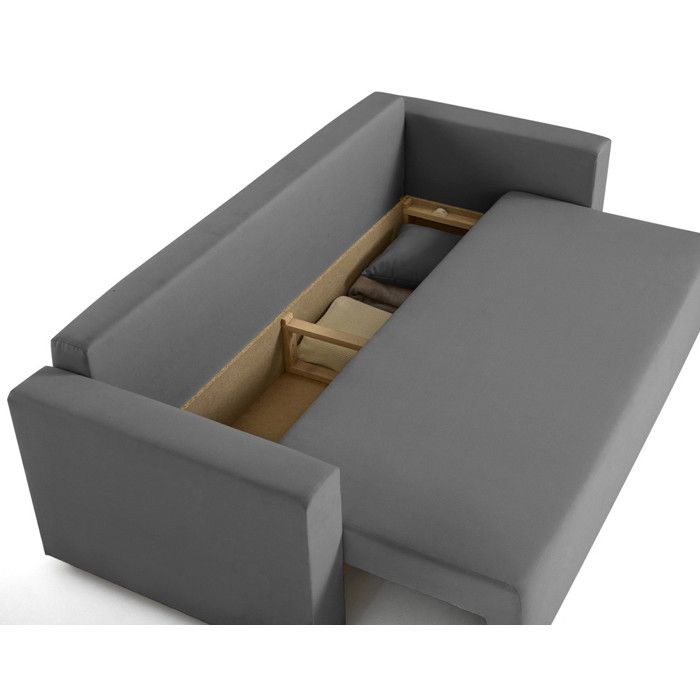 Regala - canapé 3 places - convertible avec coffre - en tissu - Gris ...