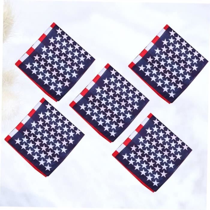 5 Pièces Serre-Tête Imprimé Couvre-Chef Tour De Cou Bandana Drapeau Usa ...
