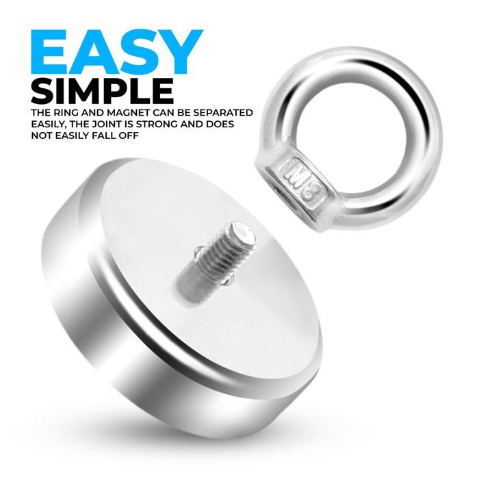 2 aimants en néodyme de 32 mm aimants puissants de pêche magnétique ...