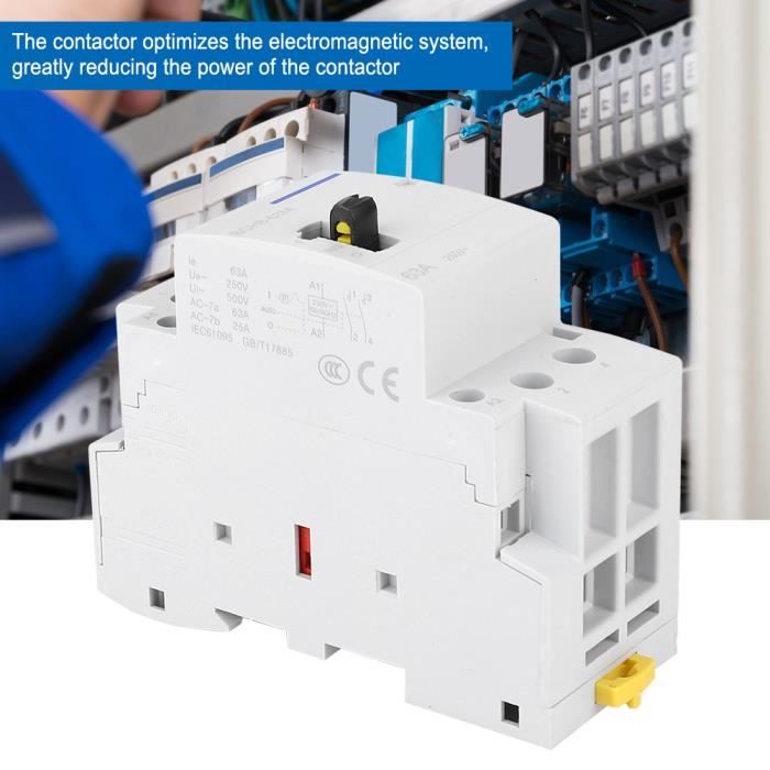 SUC-contacteur AC sur rail DIN BCH8-63M 2P 63A 230V Contacteur AC domestique Montage sur rail ...