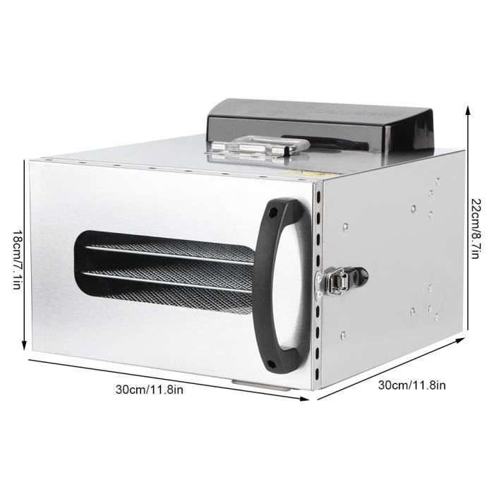 Déshydrateur Alimentaire Inox 6 Plateaux 400W Nourriture Légume Fruit ...