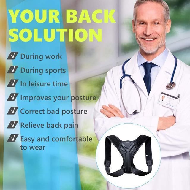 Back corrector,C-Gray-S--Attelle de posture ajustable pour le haut du ...