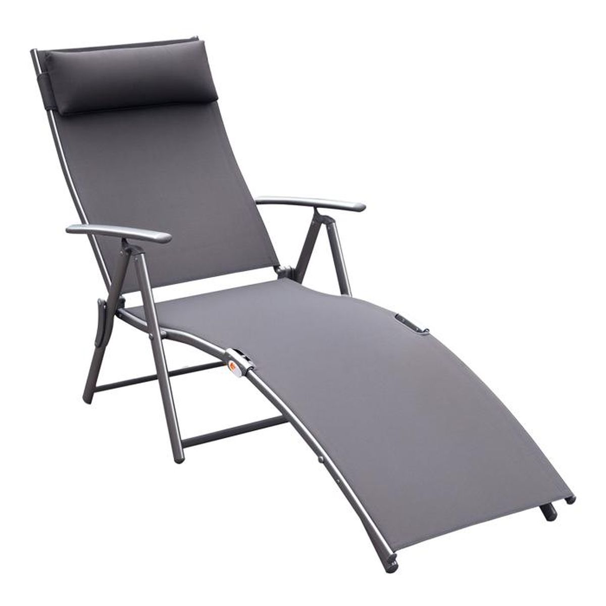 Outsunny transat chaise longue bain de soleil pliable dossier ...