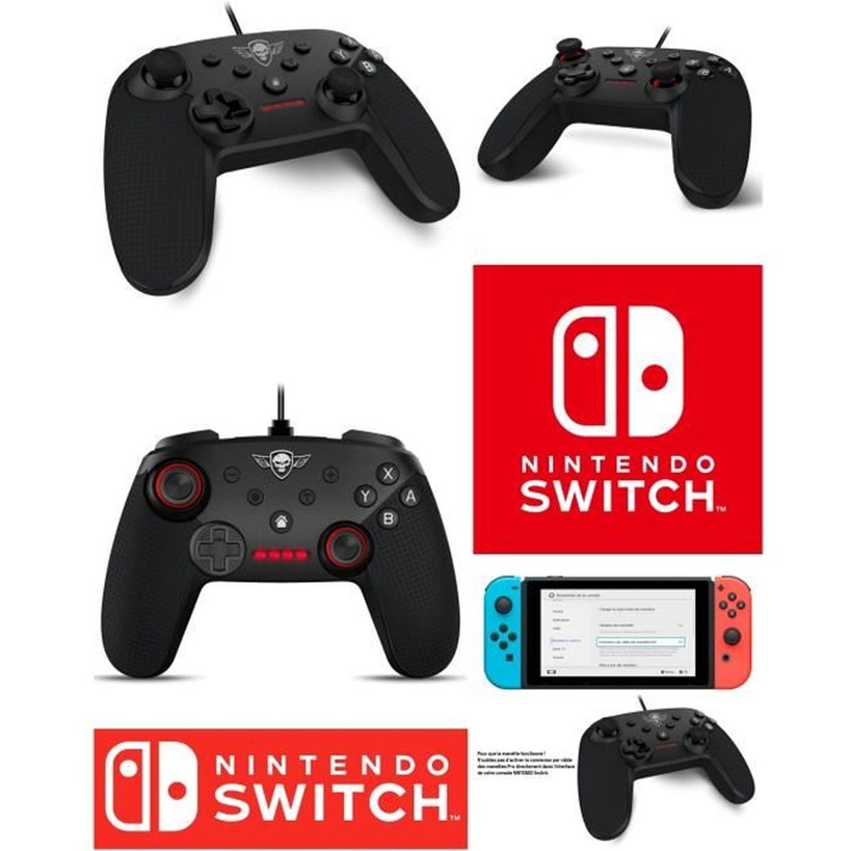 Manette PRO Nintendo Switch Filaire SPIRIT OF GAMER Switch pas cher ...