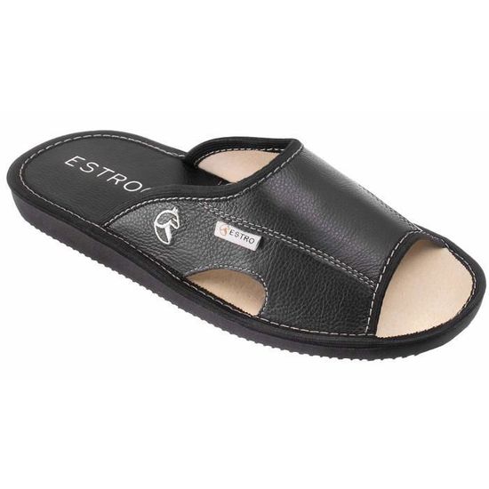 Estro Chaussons Hommes Pantoufle Chausson Homme Cuir Mules Pantoufles ...