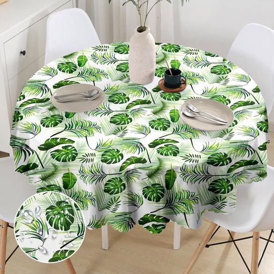 Nappe ronde en polyester imperméable, infroissable et résistante aux ...