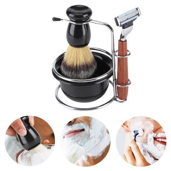 Kit de rasage 4 en 1 - Professionnel - Homme - Bois et plastique ABS ...