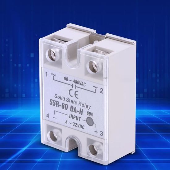 EJ.life Relais à semi-conducteurs SSR-60-DA, DC-AC Solid State Relay with Non-Contact Switch ...