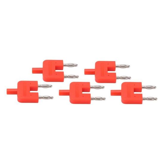 Double fiche banane - TIP - 5pcs - 1 femelle à 2 mâles - Rouge - Laiton ...