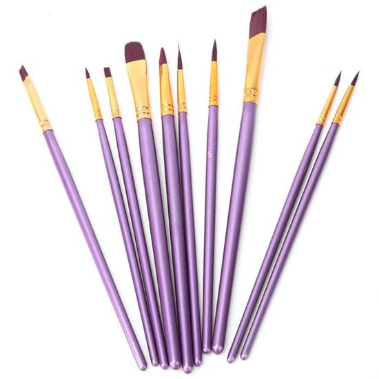 10 pièces ensemble de pinceaux aquarelle artiste pinceaux Art pinceaux ...