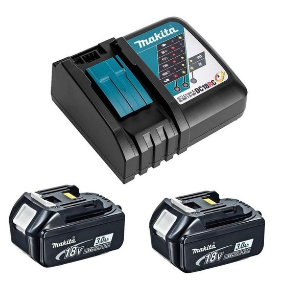 Pack Power 18V LXT (2x3,0 Ah) avec chargeur simple - MAKITA Y-00197 - Cdiscount Bricolage