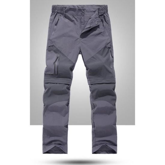 Pantalon Outdoor Homme Printemps Mince Sechage Rapide Convertible ...