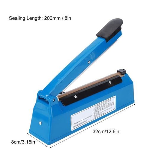 Scellant de sac PFS-200 210W 8 pouces Thermoscelleuse à impulsion ...