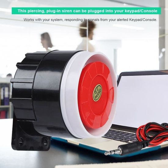 Système d'alarme sonore - OMABETA - Mini klaxon filaire rouge - 120dB ...