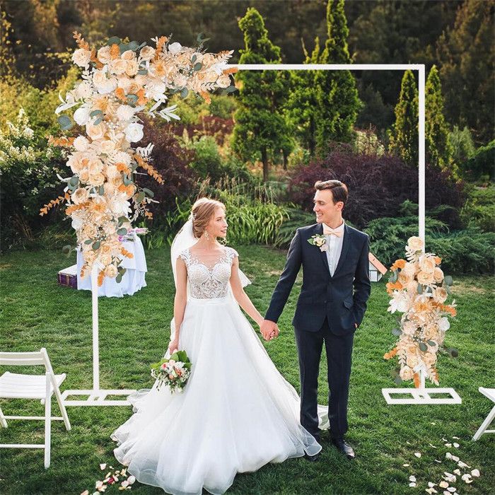 Arche de Mariage en Fer - Arche de Ballon Fleur Métallique Amovible ...