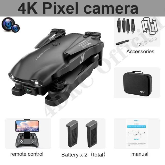 4K-double caméra-2B - Mini Drone V13 Avec Caméra 4k Hd, Wifi ...