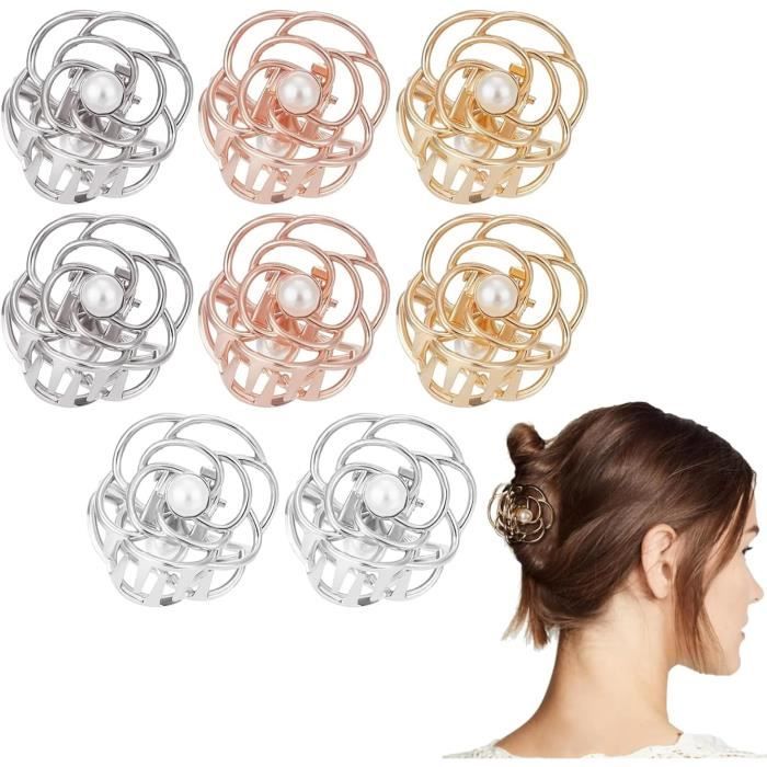 8 Pcs Flower Hair Claw Clips Small Metal Hair Claw Clips Hair Catch Barrette Jaw Clamp Pour Femmes Half Bun Hairpins Pour C n1004 Cdiscount Au quotidien