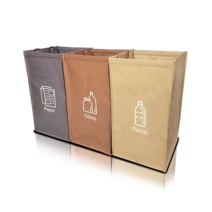 Poubelle Tri Selectif 3 Bac - Déchets et Recyclage Poubelle Recyclage ...