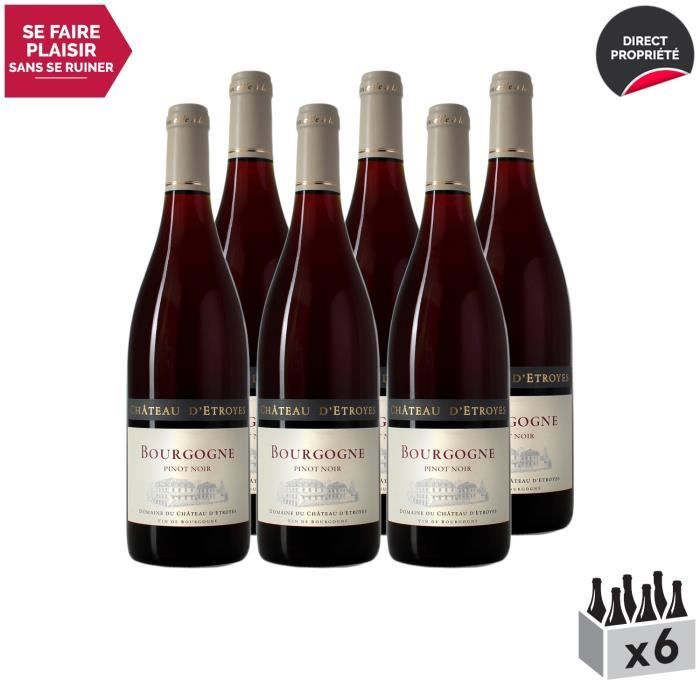 Bourgogne Pinot Noir Rouge 2017 - Lot de 6x75cl - Château d'Etroyes ...