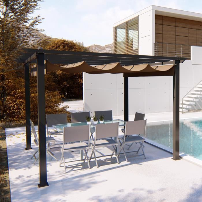 Verone : tonnelle autoportante 3x3m, structure aluminium et toile ...