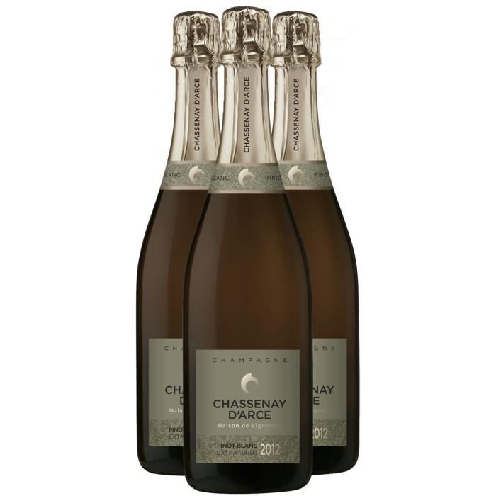 Champagne Pinot Blanc Extra Brut Blanc 2012 - Lot de 3x75cl - Chassenay ...