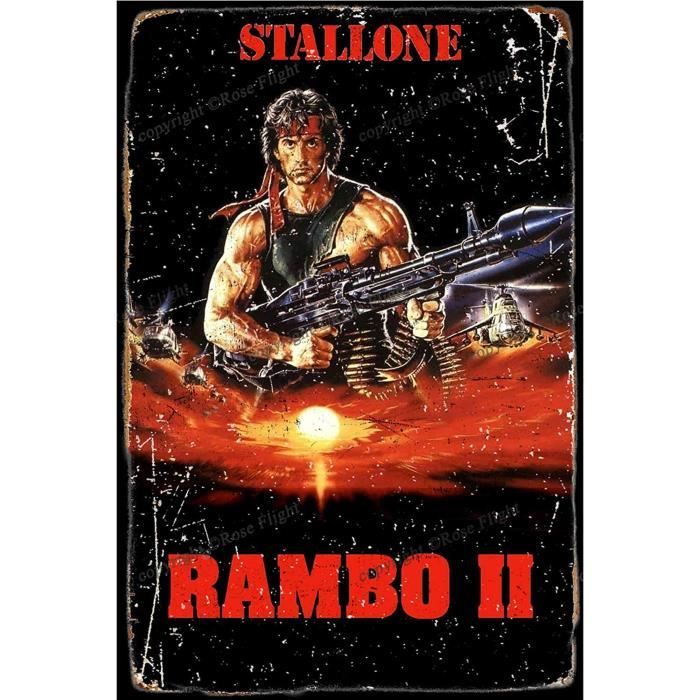 Rambo First Blood Part II II - rétro Fer Peinture Affiche Plaque ...