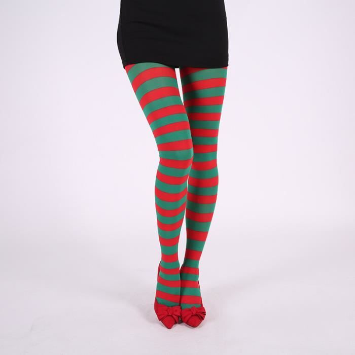 Bas - Mis-bas, Collants Multicolores Rayés pour Femmes et Filles - Red ...
