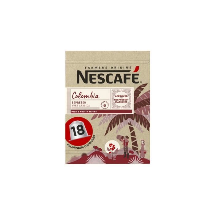 Café capsules Nescafé compatibles Nespresso Colombia x18 - 95g ...