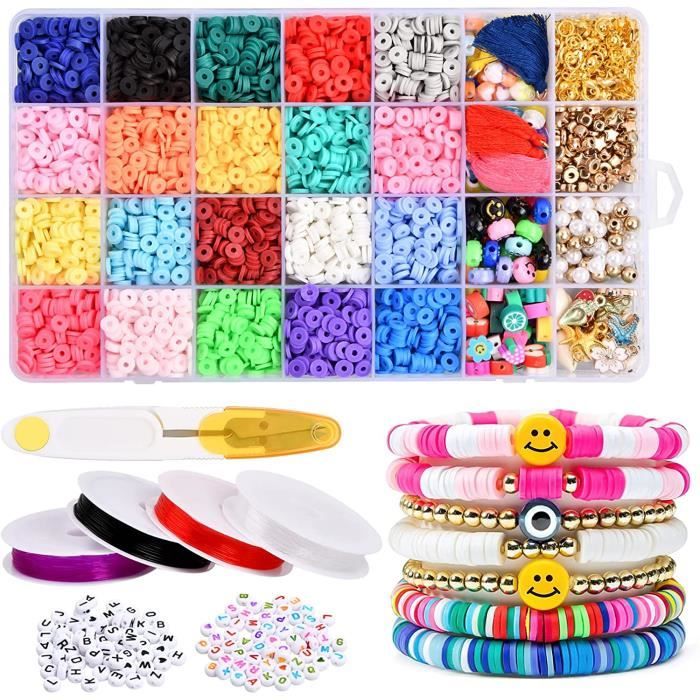 Yuknees Perles Heishi 5200Pcs Perle Plate Kit Perle pour Bracelet avec ...
