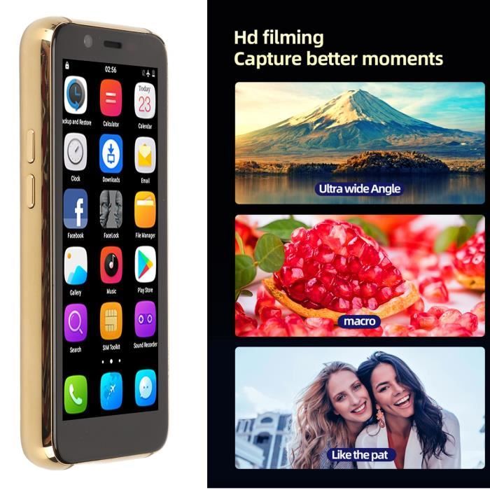 LIX-Mini Smartphone X60 Téléphone portable de poche droit 3 + 32G Téléphone portable pour ...