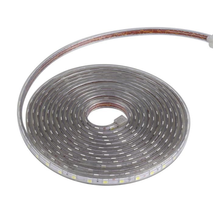 Bande LED - TMISHION - SMD 5050 - 220V - 60 LEDs/m - 5 Mètres Blanc ...