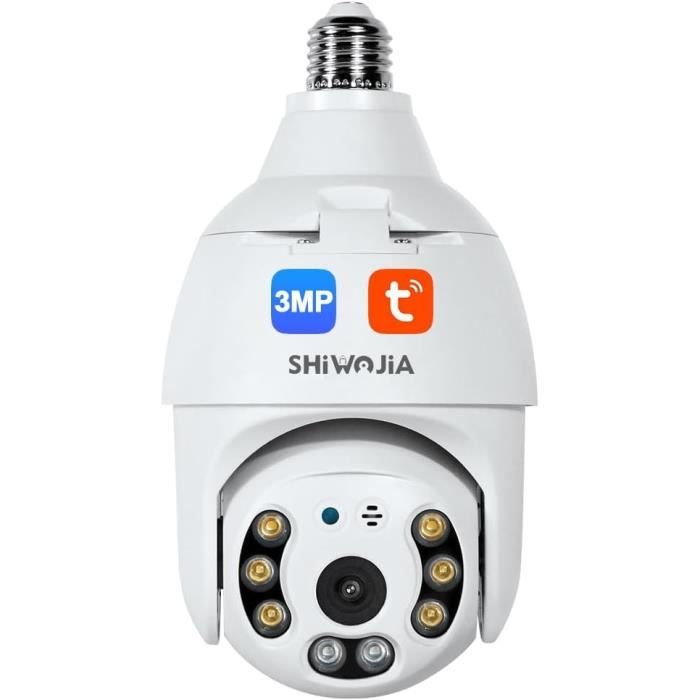 Caméra Ip 3Mp Wi-Fi, Caméra De Surveillance Pour E26-E27 Appareil Photo Ampoule, Avec Suivi ...
