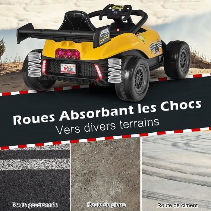 COSTWAY Voiture Électrique 12V7Ah pour Enfants 3 - 7 Ans, F1 Racing, 2 ...