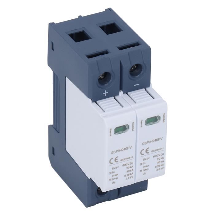 Parafoudre Photovoltaïque DC 2P 40KA Montage sur Rail DIN Dispositif de Protection Électrique ...