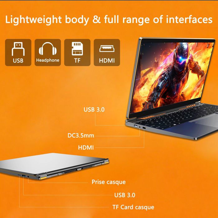PC portable 16", Intel Celeron, 16 Go de RAM DDR4, 512 Go de SSD ...