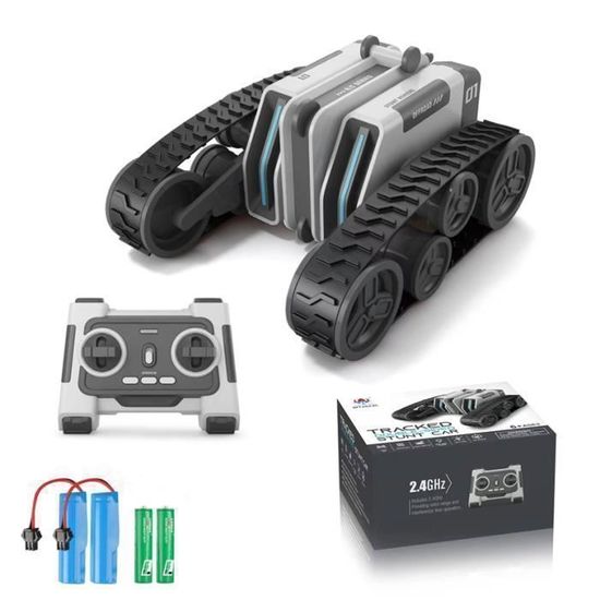 Voiture Cascadeuse RC - Double Face Rotative à 360° - Blanc - Pour Enfant de 8 à 12 ans ...